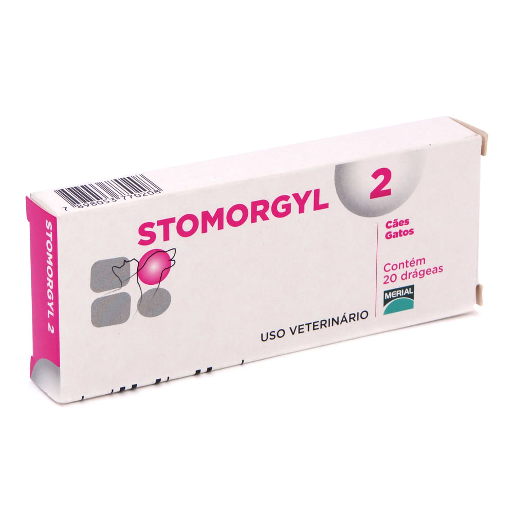 Antibiótico Stomorgyl 2mg Merial p/ Cães e Gatos c/ 20 Comprimidos ...