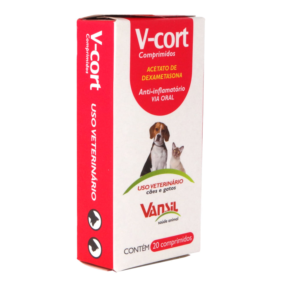 Anti-inflamatório V-Cort 200mg com 20 Comprimidos Vansil - parceiropet