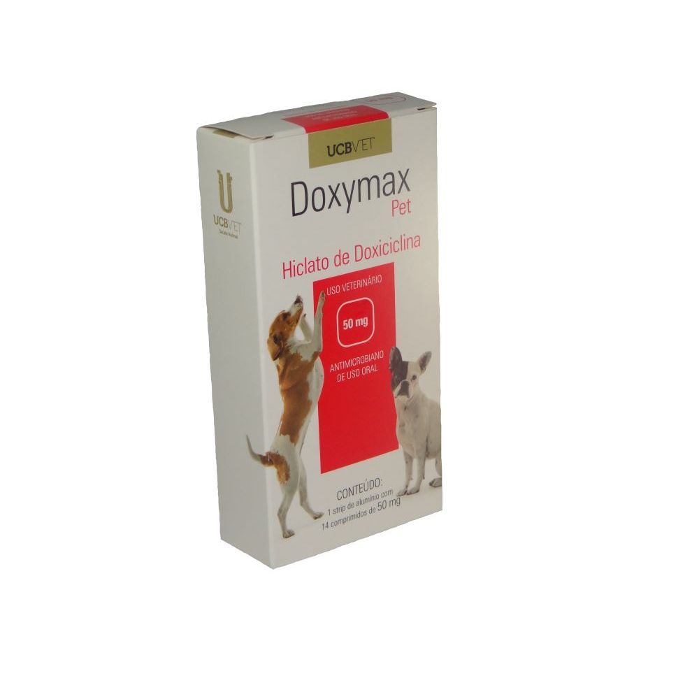 Antimicrobiano Doxymax Pet 50mg C/14 comprimidos UCBVET - parceiropet