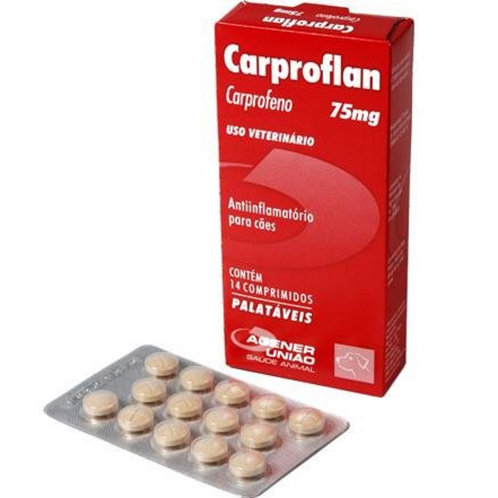 Kit 5 Carproflan Agener 75mg c/ 14 Comprimidos - parceiropet