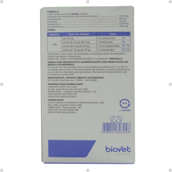 Vermífugo Totalis Mini para Cães 330mg C/ 2 comprimidos - Biovet ...