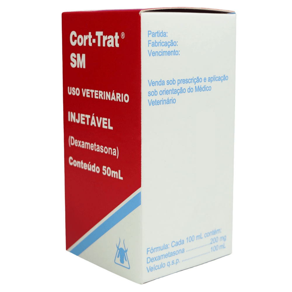 Cort-Trat Injetável SM 50ml SM - Kit C/ 5 - parceiropet