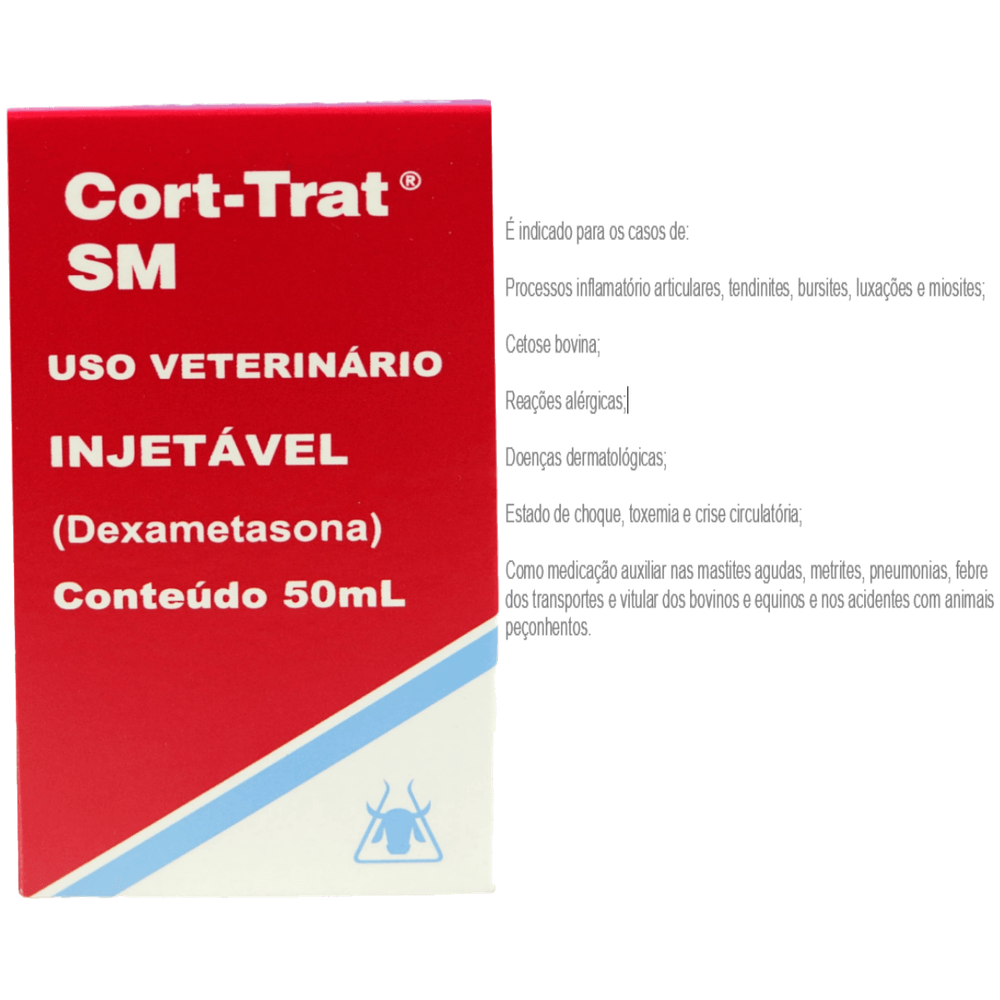 Cort-Trat Injetável SM 50ml SM - Kit C/ 6 - parceiropet