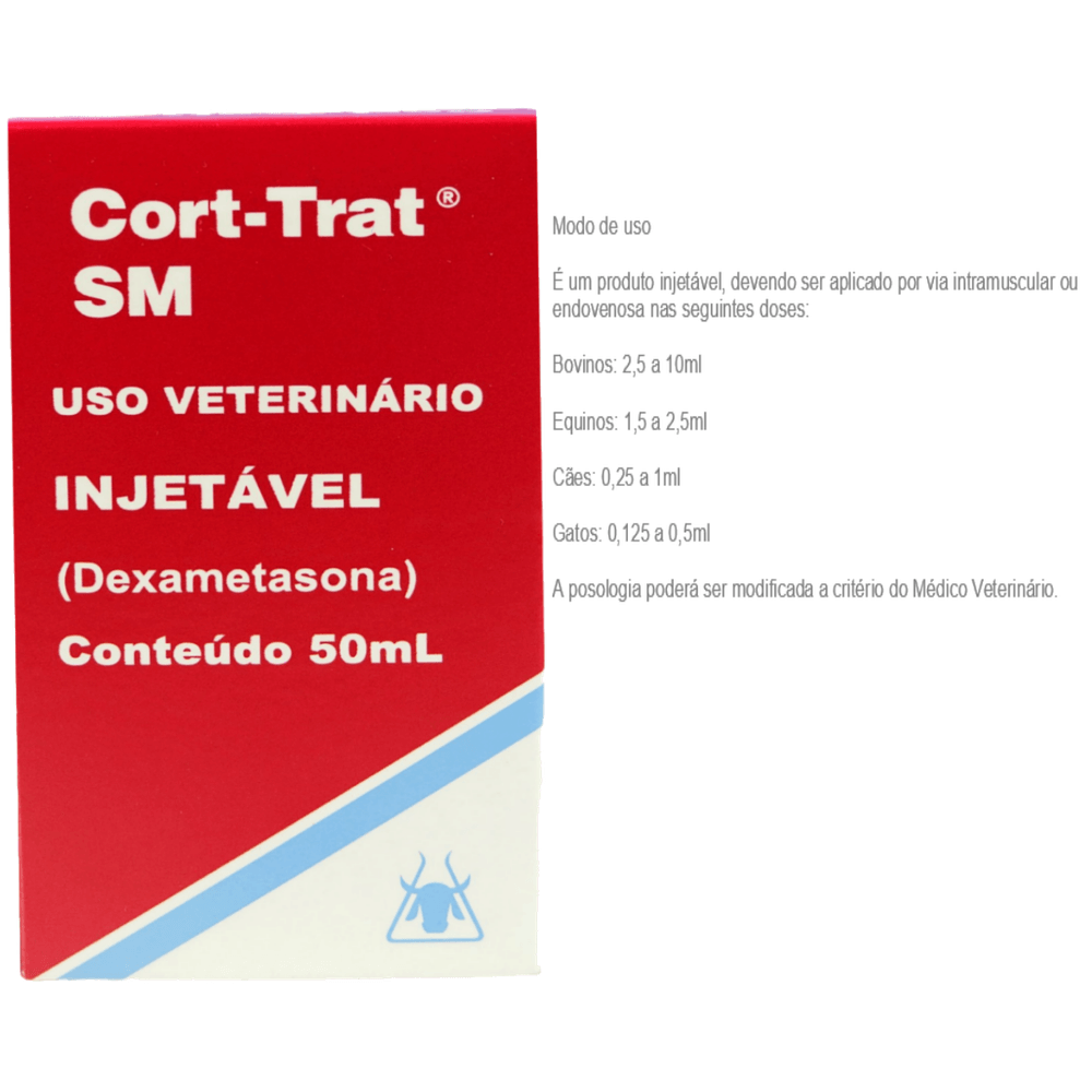 Cort-Trat Injetável SM 50ml SM - Kit C/ 6 - parceiropet