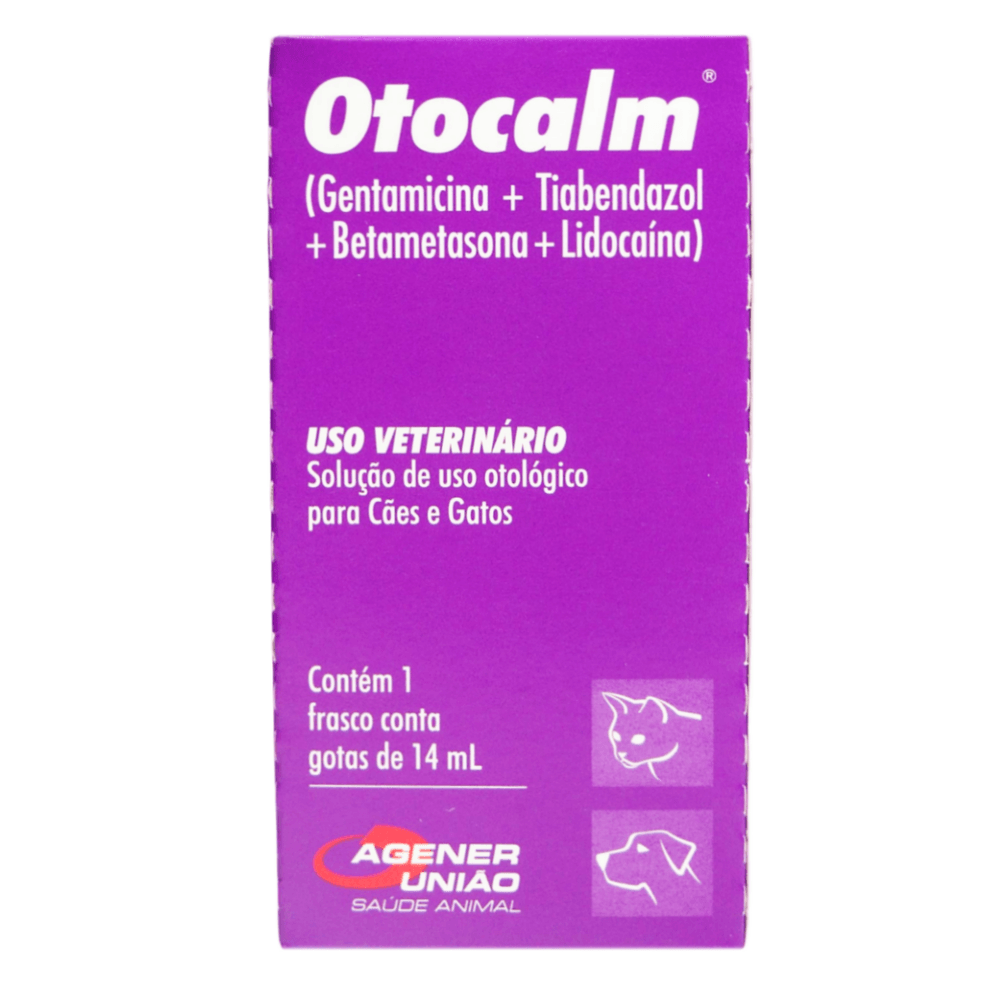 Otocalm Solução Otológica 14ml para Cães e Gatos Agener - parceiropet
