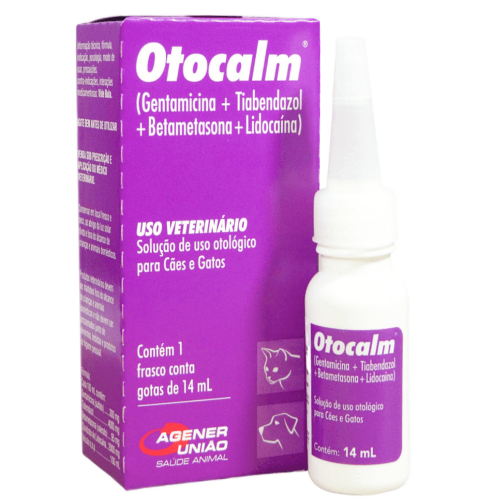 Otocalm Solução Otológica 14ml para Cães e Gatos Agener - parceiropet