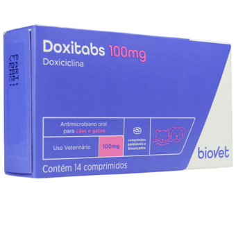 Doxitabs 100mg com 14 Comprimidos para Cães e Gatos Biovet - parceiropet
