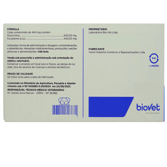 Doxitabs 200mg com 14 Comprimidos para Cães Biovet - parceiropet