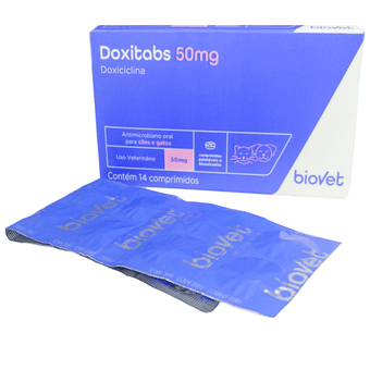 Doxitabs 50mg com 14 Comprimidos para Cães e Gatos Biovet - parceiropet