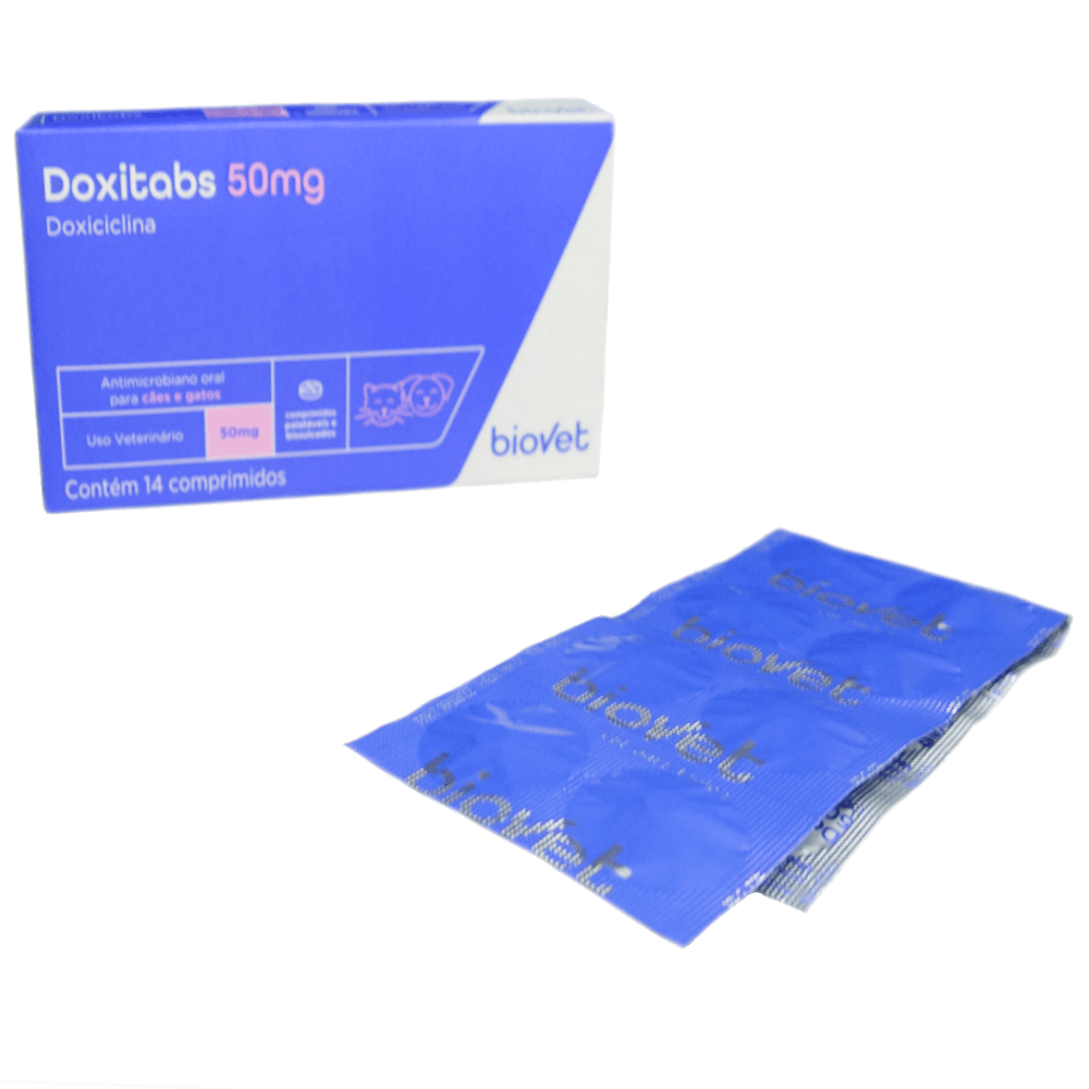 Doxitabs 50mg com 14 Comprimidos para Cães e Gatos Biovet - parceiropet