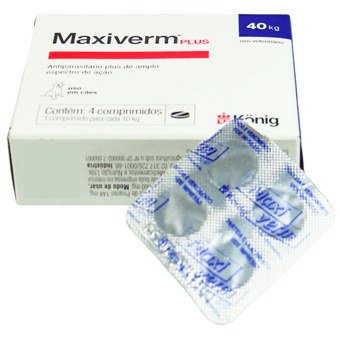 Antiparasitário Maxiverm Plus König c/ 4 Comprimidos de 660mg - parceiropet