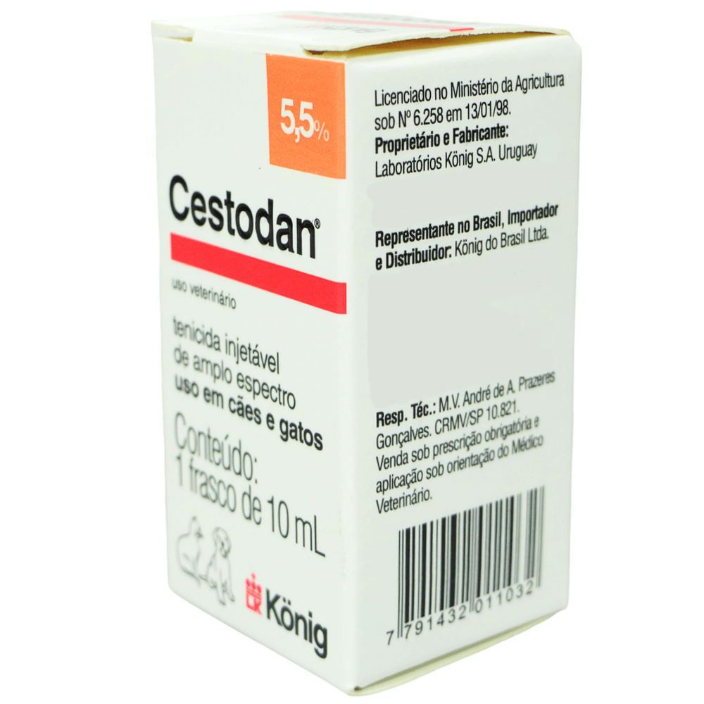 Cestodan Injetável König 10ml - parceiropet