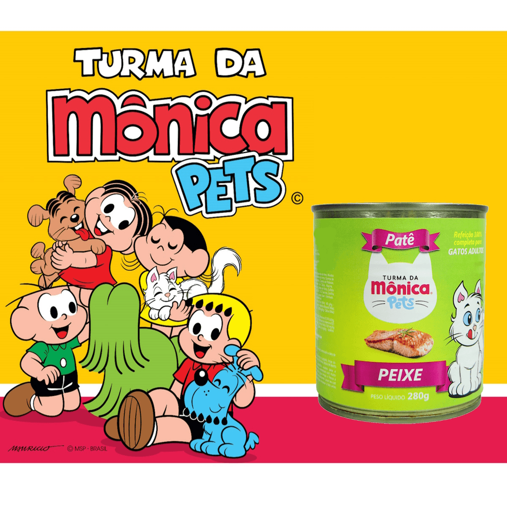 Ração Úmida Turma da Mônica Pets Patê Sabor Peixe 280g Para Gatos ...