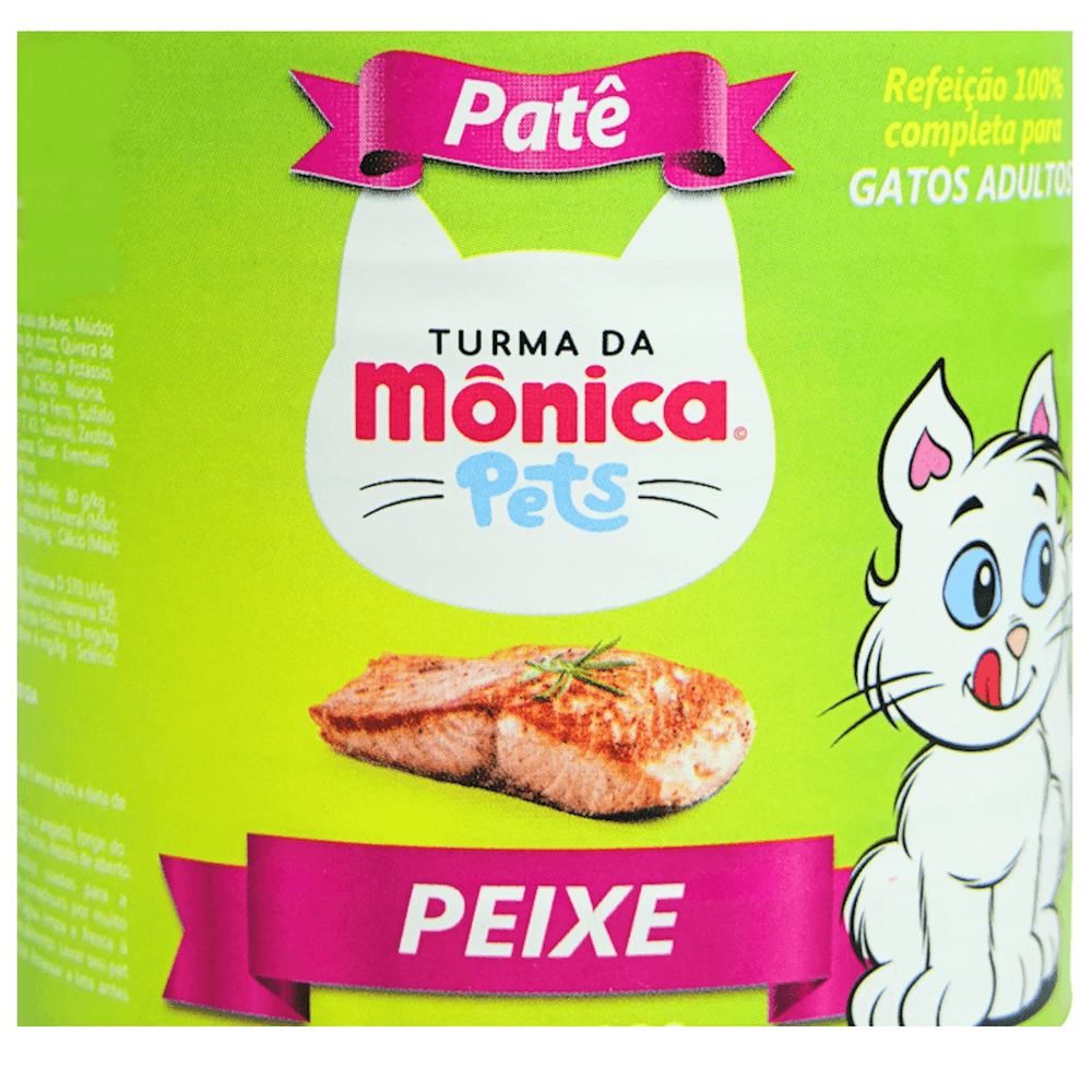 Ração Úmida Turma da Mônica Pets Patê Sabor Peixe 280g Para Gatos ...