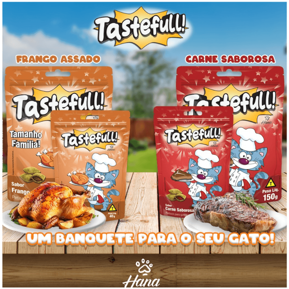 Hana Tastefull Nuggets Para Gatos Frango Assado 40g Kit 10 un - parceiropet
