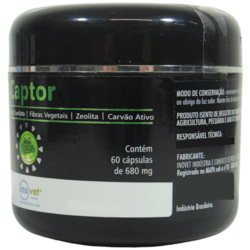 Captor 60 Cápsulas 680mg Suplemento Vitamínico Para Animais Inovet ...