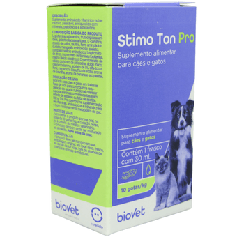 Stimo Ton Pro 30ml Para Cães e Gatos Biovet - parceiropet