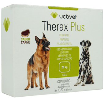 Therax Plus 1320mg Com 4 comprimidos Vermífugo UCBVET - parceiropet