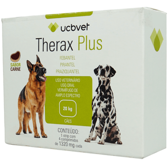 Therax Plus 1320mg Com 4 comprimidos Vermífugo UCBVET - parceiropet