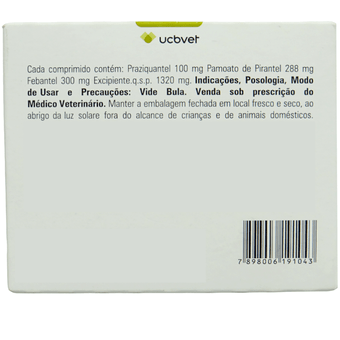 Therax Plus 1320mg Com 4 comprimidos Vermífugo UCBVET - parceiropet