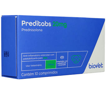 PREDITABS 20MG PREDNISOLONA PARA CÃES BIOVET - parceiropet